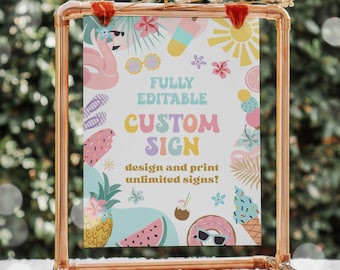 Splish Splash Banner Pool Party Banner Water Slide Beach Ball Splash ...