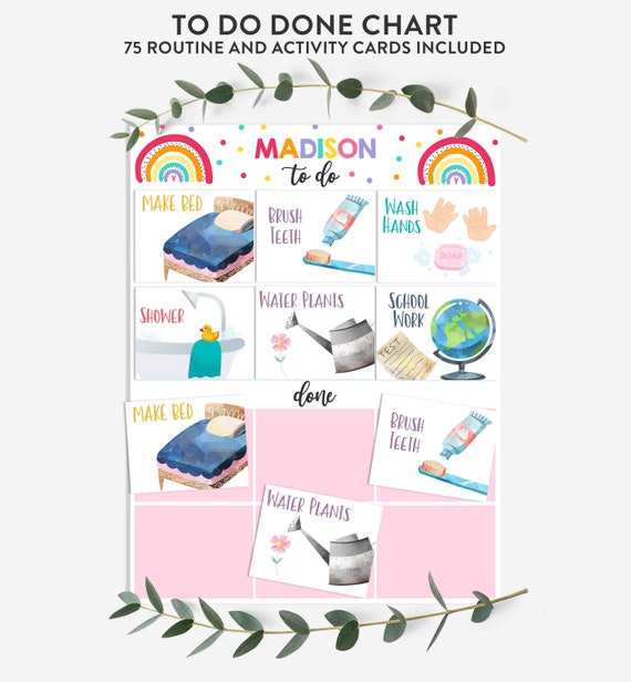 Visual Schedule Kids Daily Routine Chart To Do Done Chart To Do Routine ...
