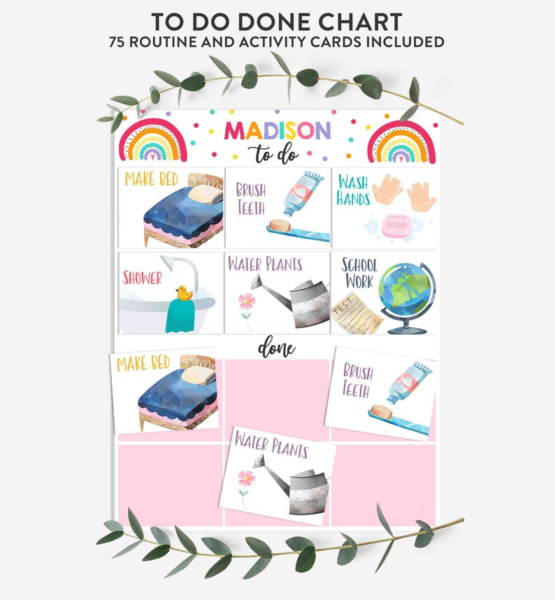 Visual Schedule Kids Daily Routine Chart to Do Done Chart to - Etsy ...