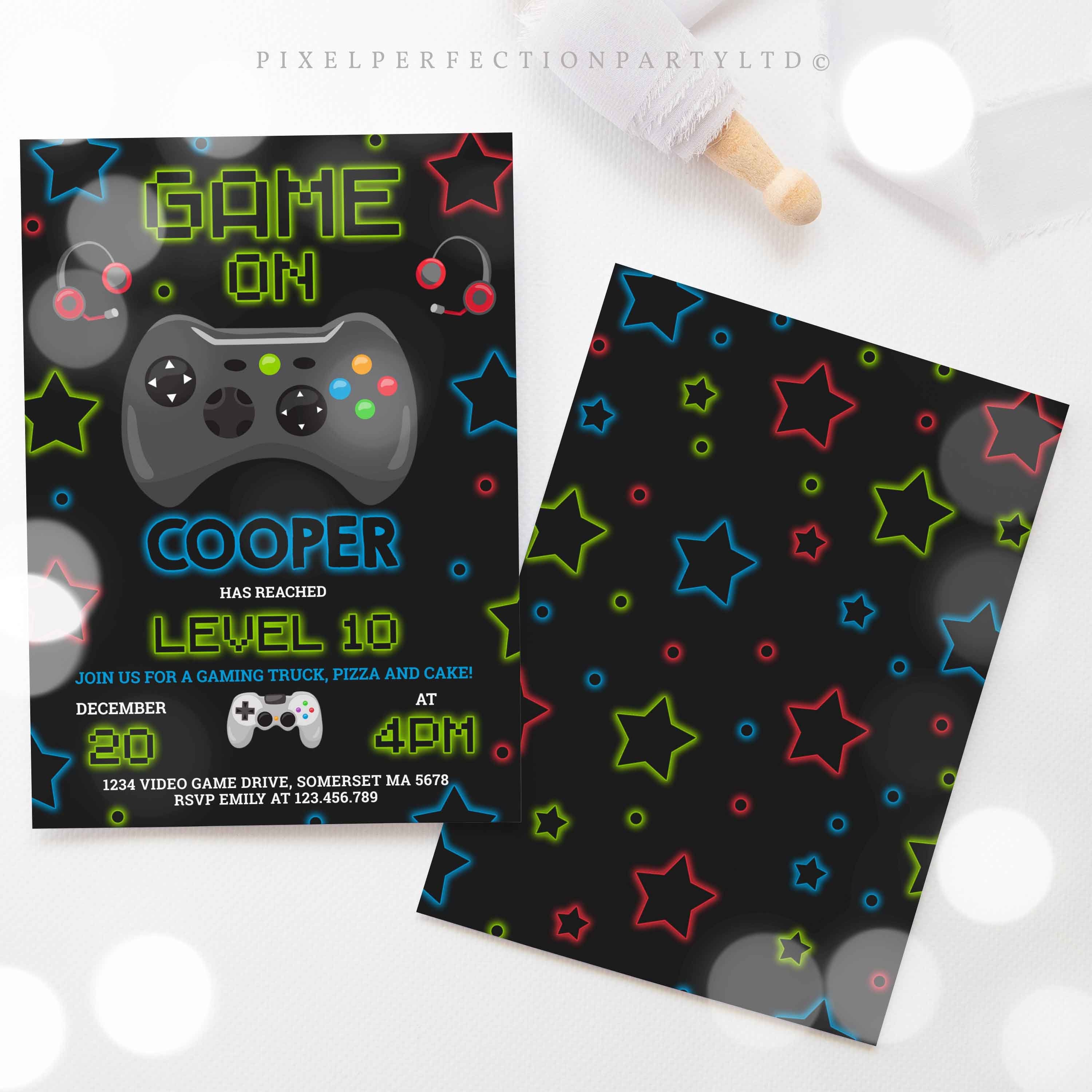 Gaming Invitation Video Game Invitation Video Game Birthday - Etsy UK