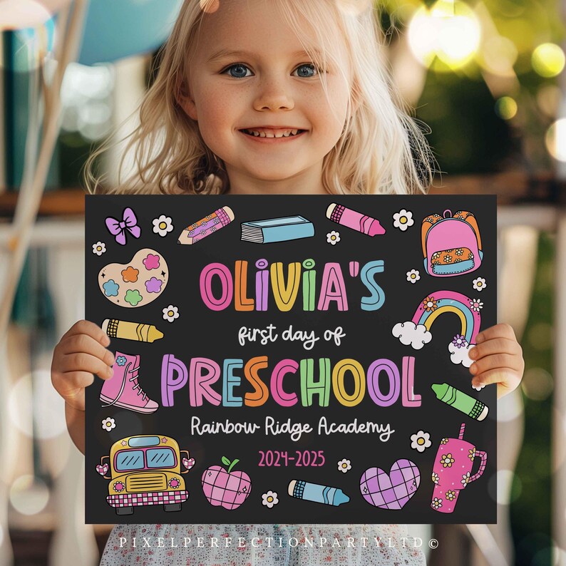 Editable First Day of Preschool Sign Printable First Day of Preschool ...