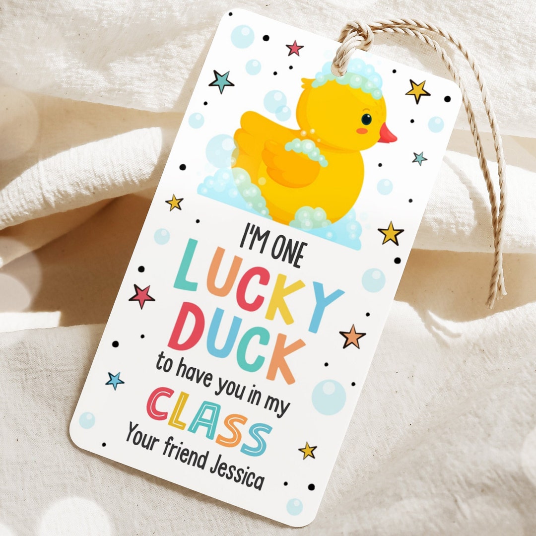 Editable Back to School Gift Tag One Lucky Duck to Have You in My Class ...