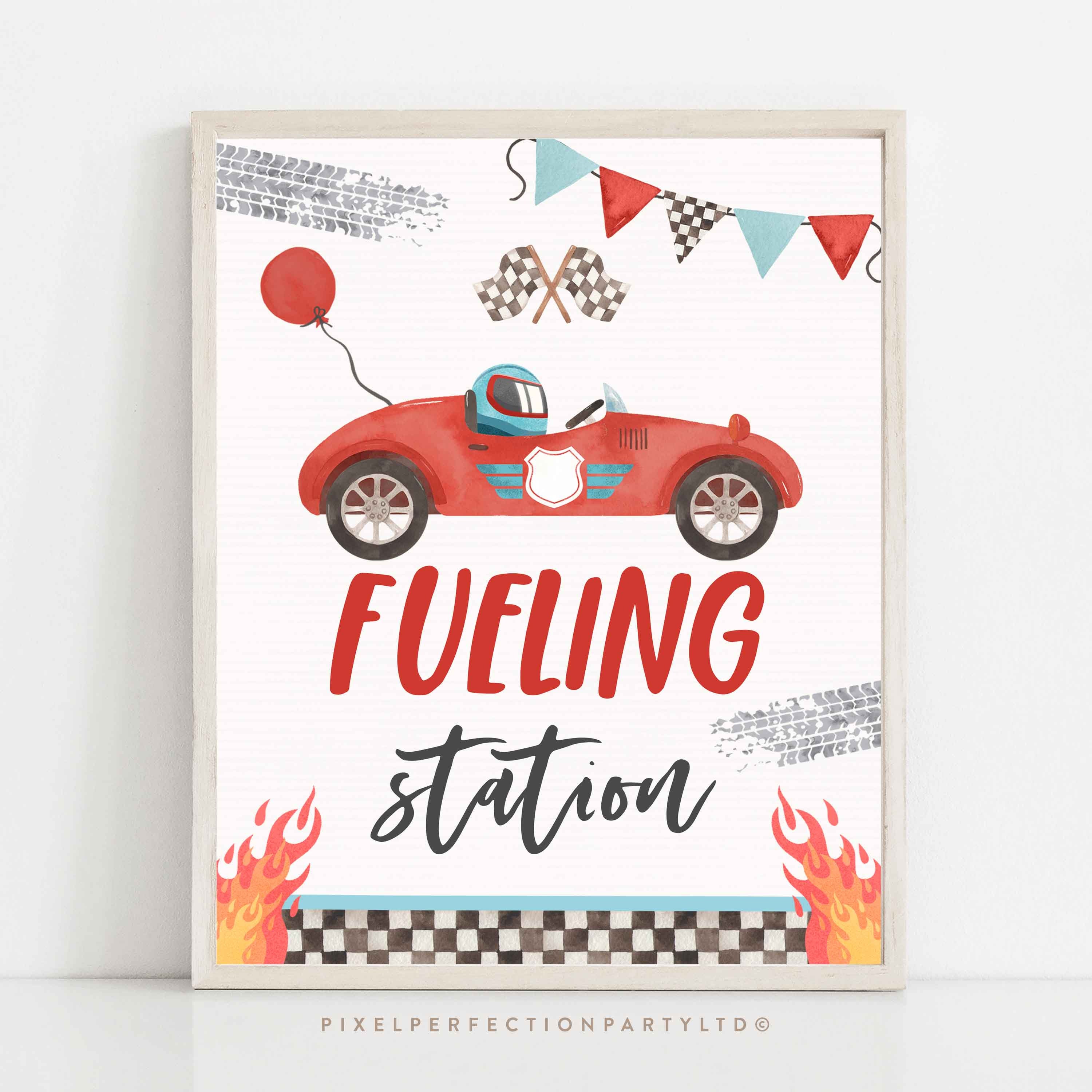 Fueling Station Party Sign Race Car 2nd Birthday Two Fast 2 - Etsy