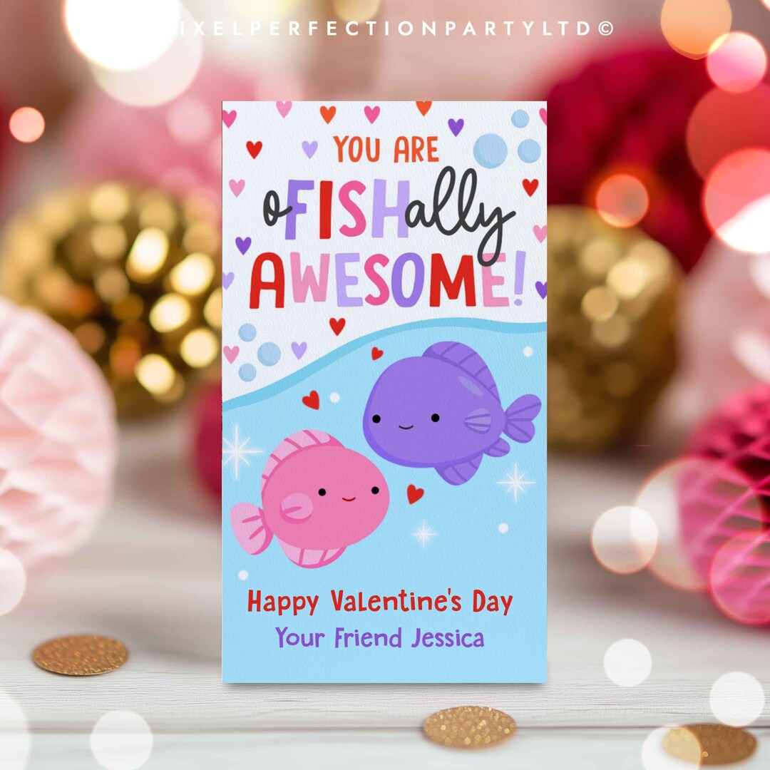 Editable Valentines Goldfish Gift Tags You Are O'fish'ally Awesome ...