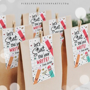 Editable Back to School Gift Tag Let's Start This Year Write Pencil ...