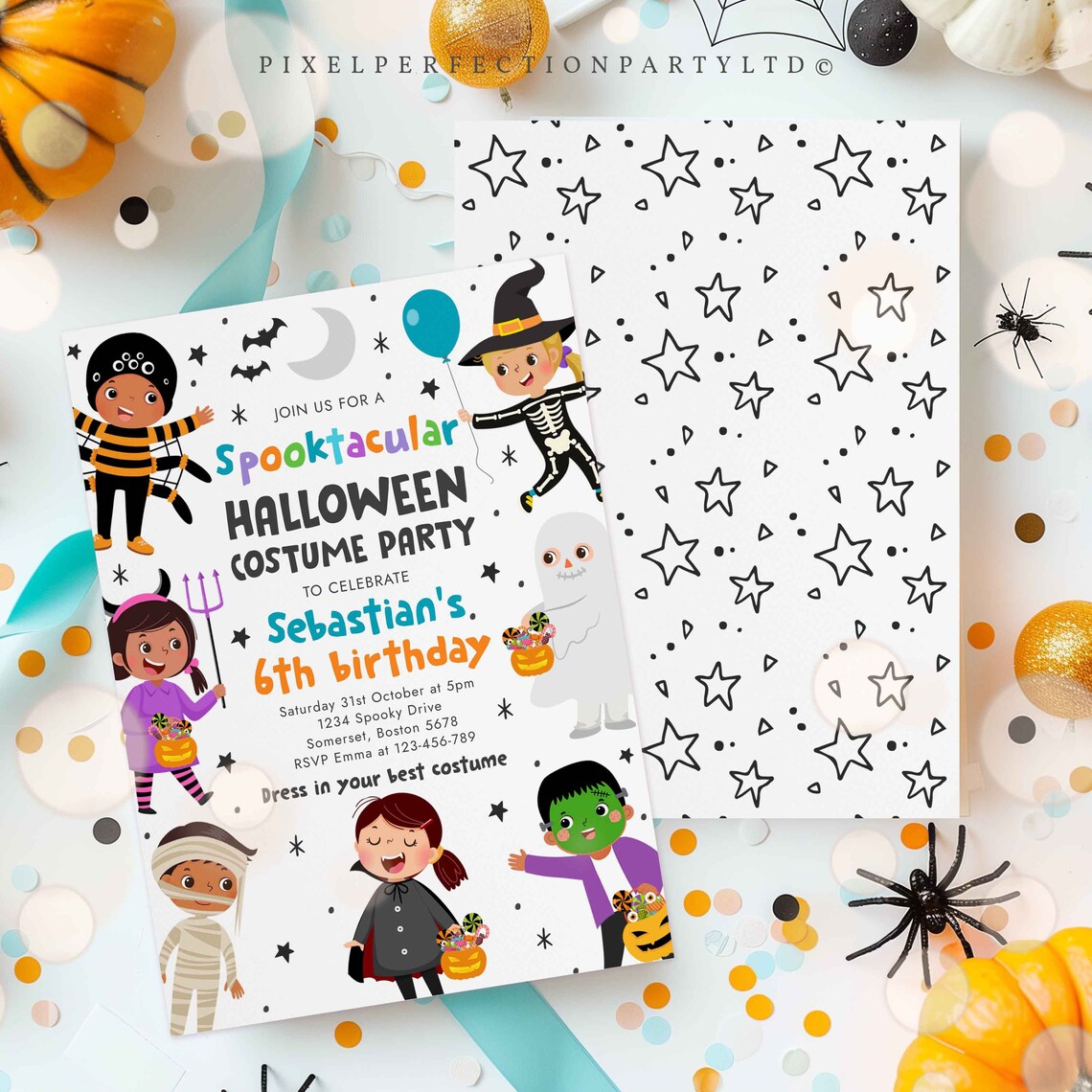 Editable Halloween Costume Party Birthday Invitation Halloween ...