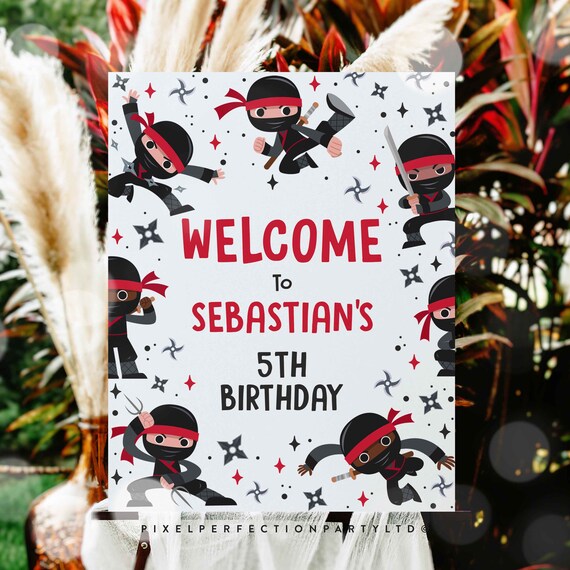 Editable Ninja Birthday Party Welcome Sign Karate Birthday Welcome Sign ...