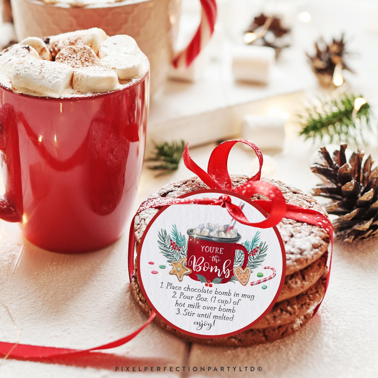 Hot Chocolate Bomb Tag Christmas Hot Chocolate Bomb Tag Winter | Etsy