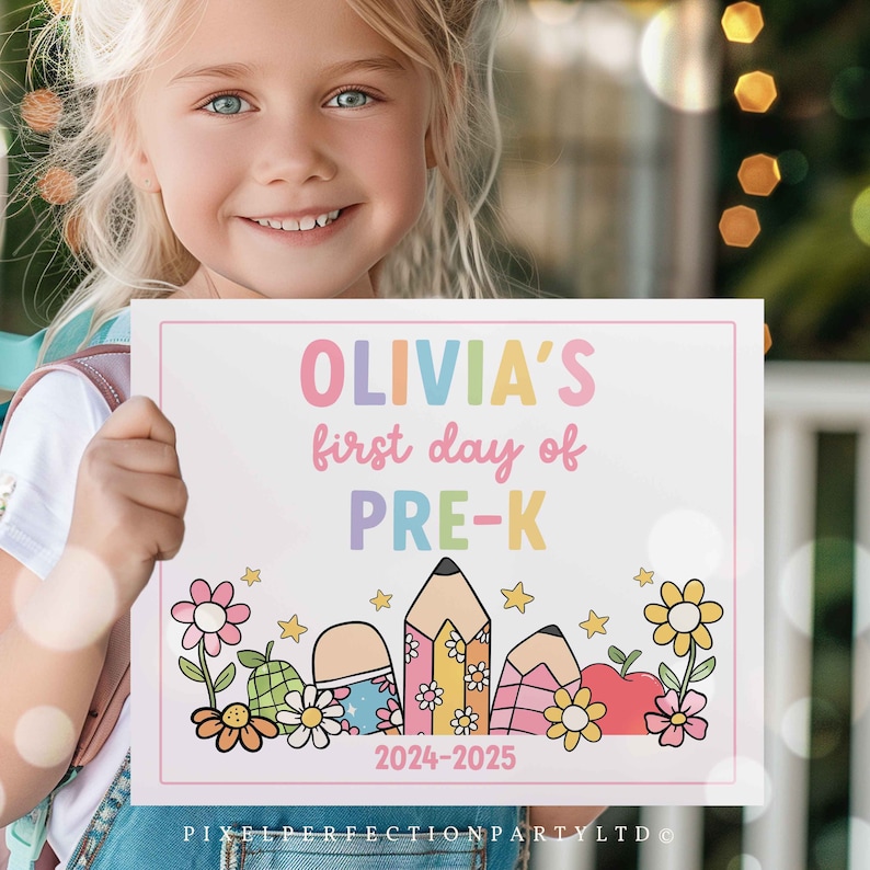 Editable First Day of Pre-k Sign Printable First Day of Pre-k Sign ...