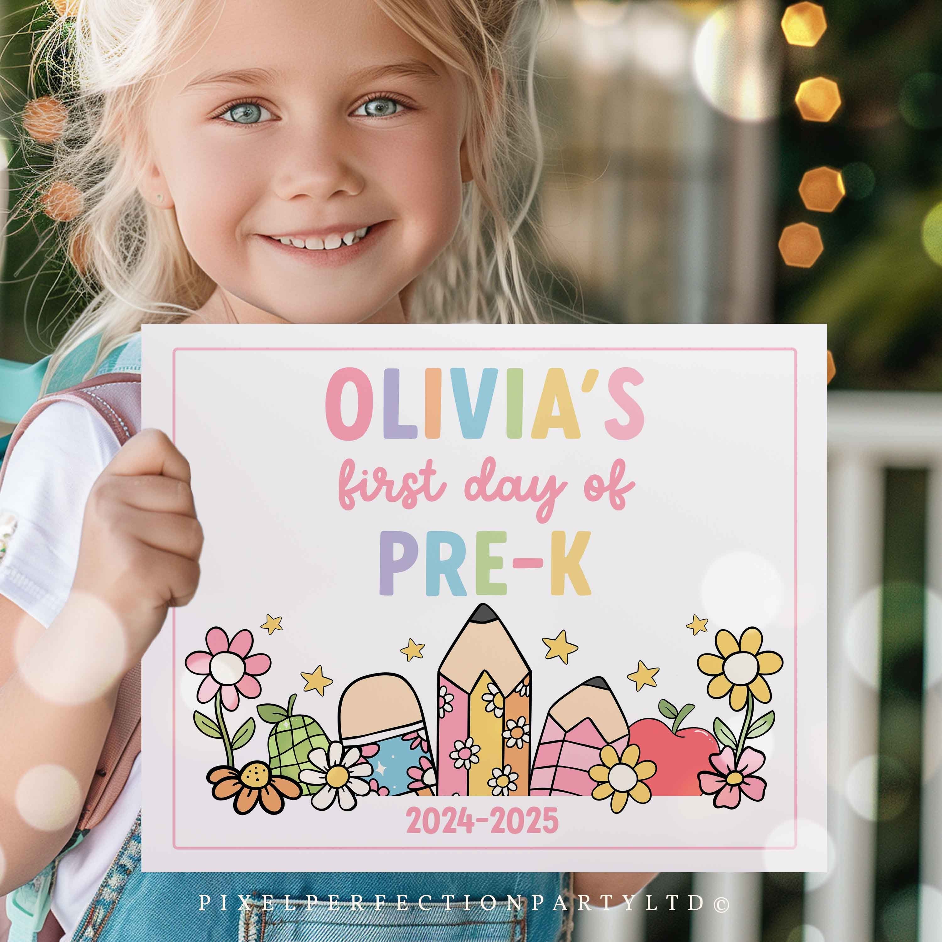 Editable First Day of Pre-k Sign Printable First Day of Pre-k Sign ...