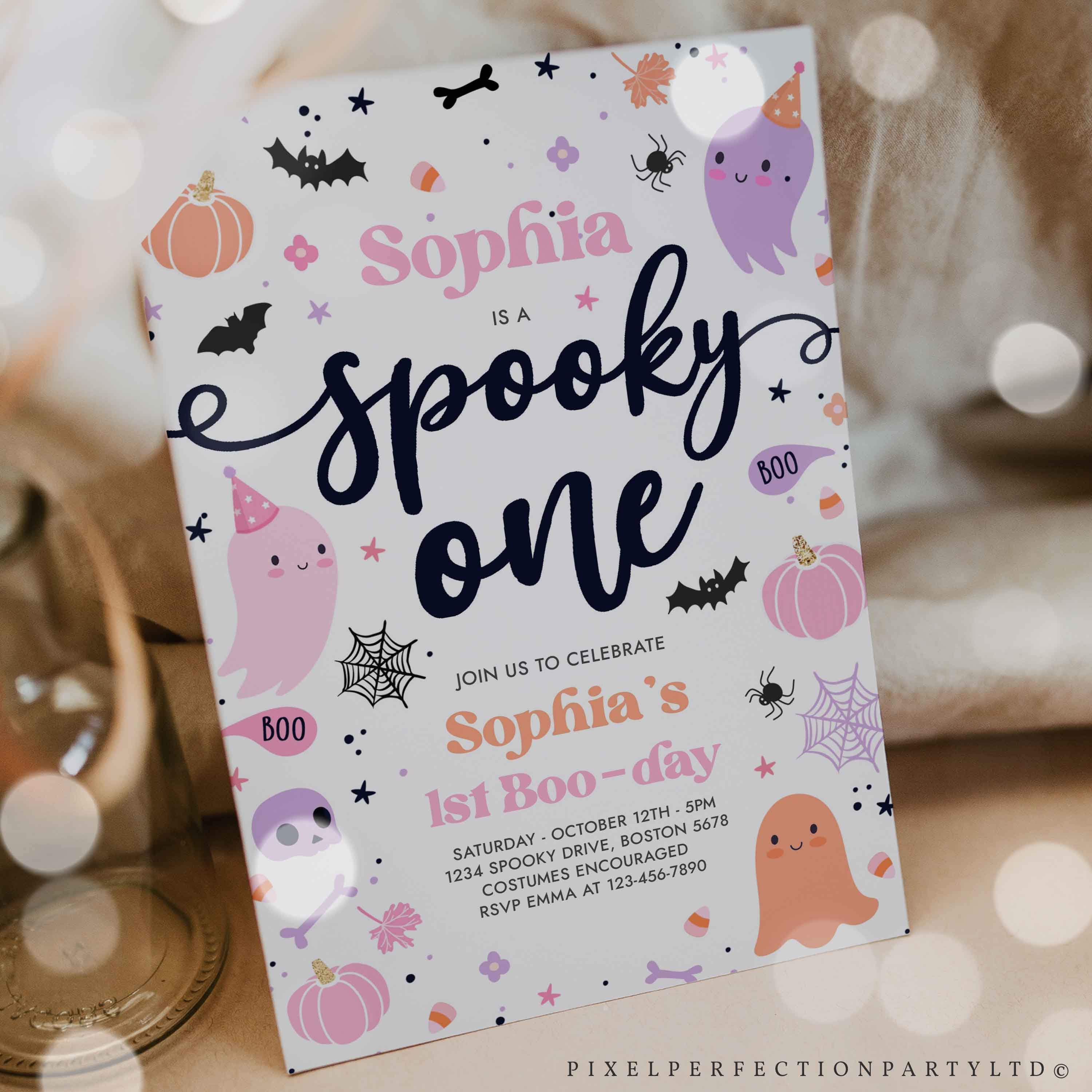 Editable Spooky One Halloween Ghost 1st Birthday Party - Etsy