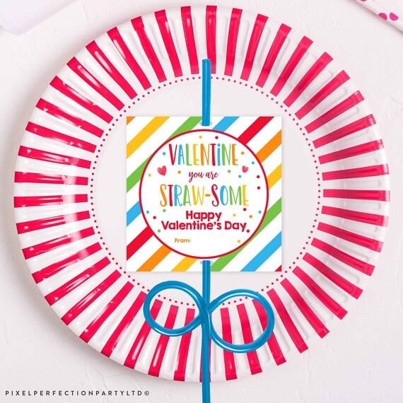 Editable Ex-straw Special Valentines Gift Tag Valentine Silly - Etsy
