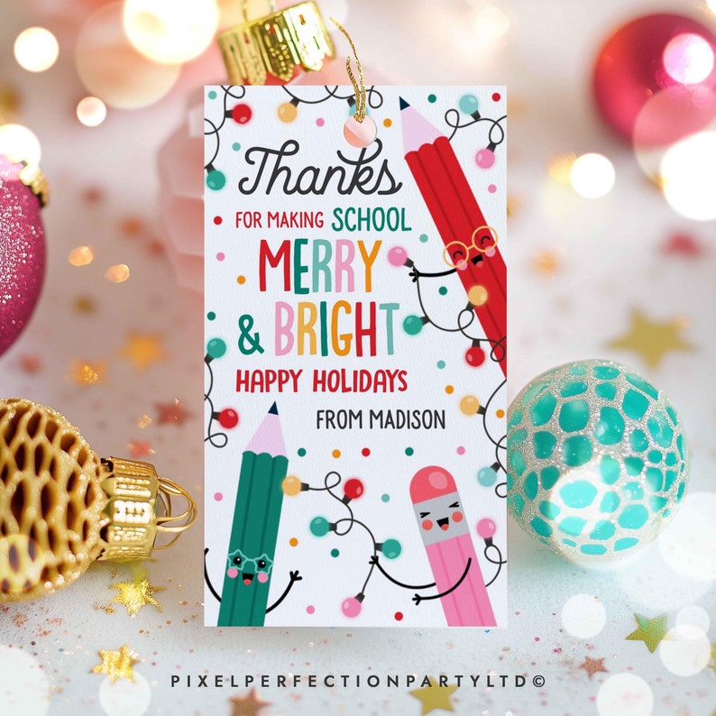 Editable Thank You for Making School Merry and Bright Christmas Gift ...