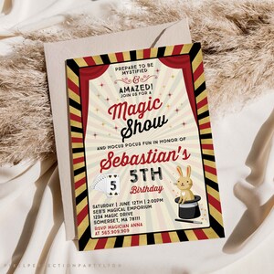 Magician Invitation Magician Birthday Invitation Magic Show Party Magic ...