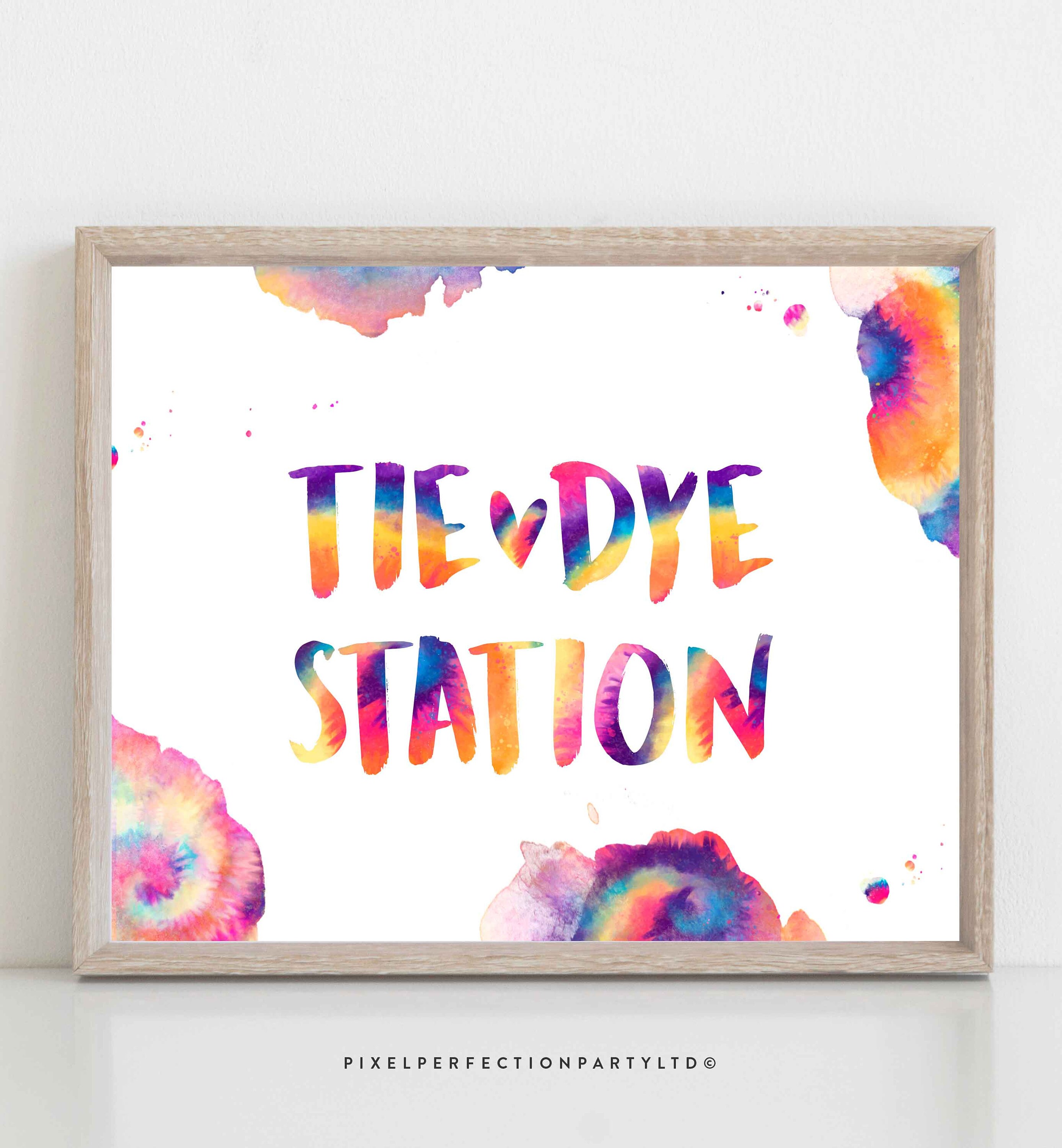 Rainbow Tie Dye Station Sign Rainbow Tie Dye Party Craft Sign | Etsy