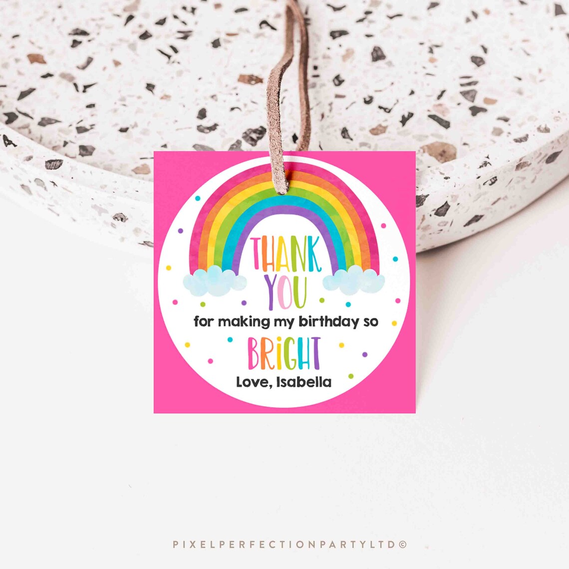 Editable Rainbow Favor Tag Bright Rainbow Birthday Party - Etsy