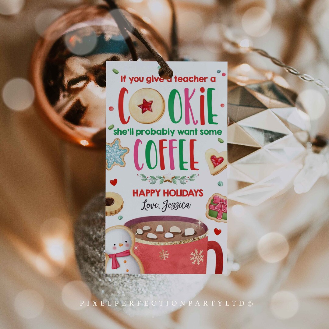 Editable Teachers Appreciation Christmas Gift Tag Teacher Holiday ...