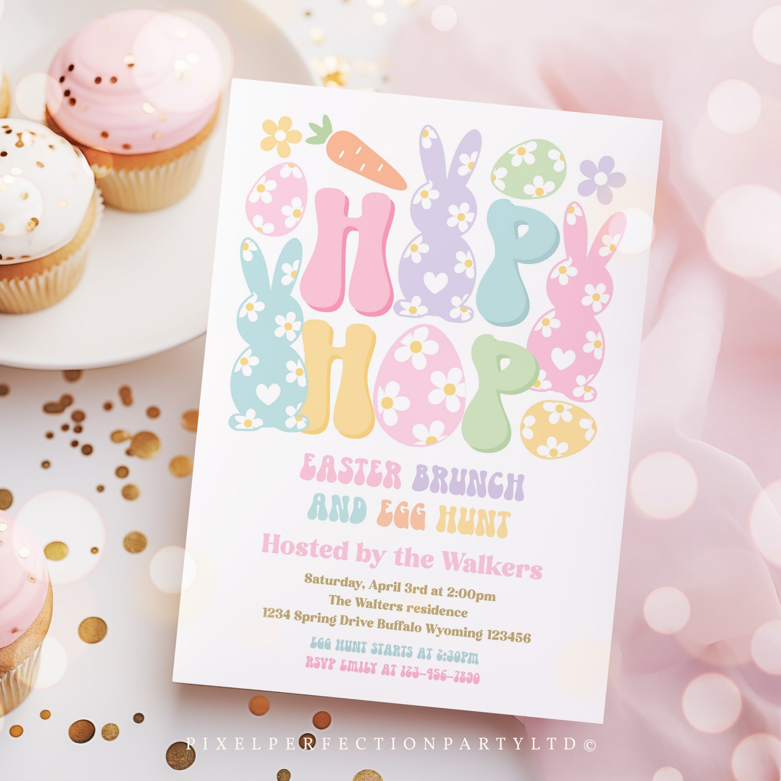 Editable Easter Egg Hunt Invitation Easter Egg Event Party Neighborhood ...