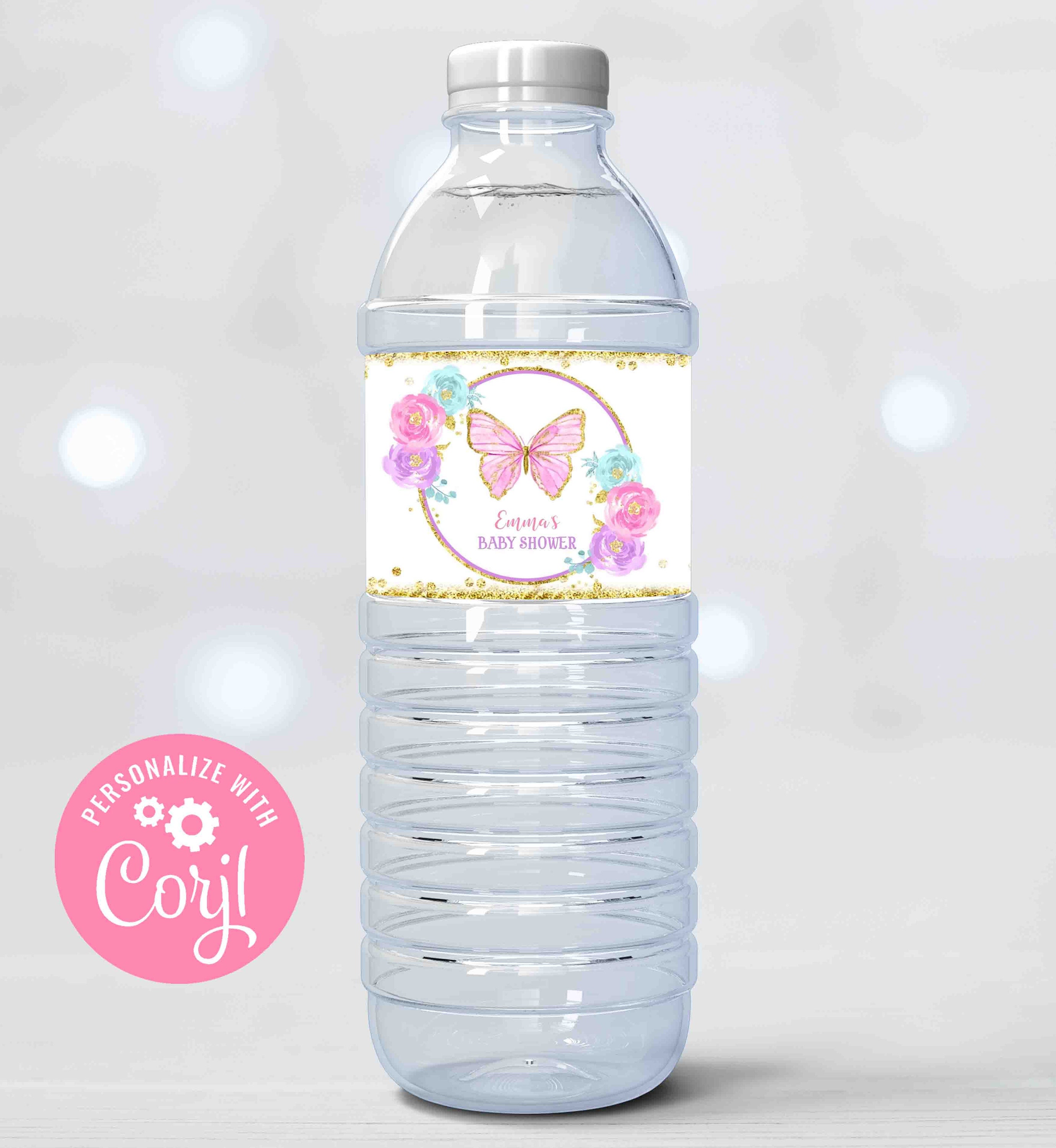 Editable Butterfly Water Bottle Labels Butterfly Baby Shower - Etsy