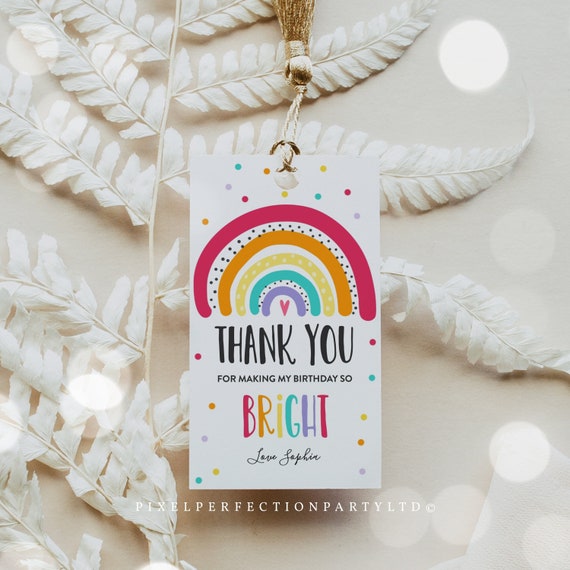 Editable Rainbow Favor Tag Rainbow Gift Tags Rainbow Thank You Tags ...