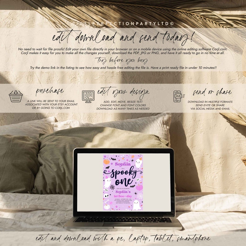 Editable Spooky One Halloween Ghost 1st Birthday Party - Etsy