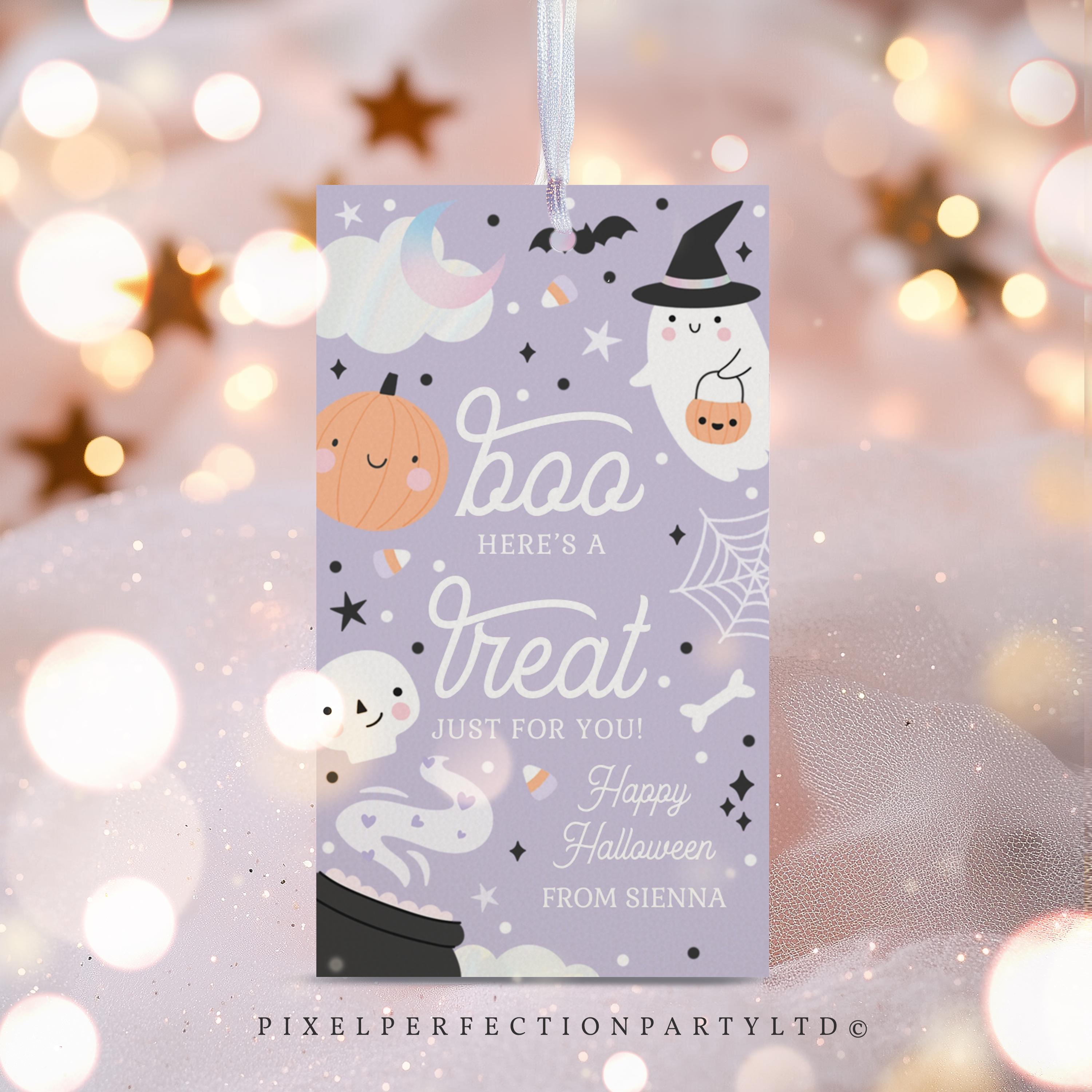 Editable Halloween Treat Gift Tag Boo Here's A Treat for You Tag Trick ...