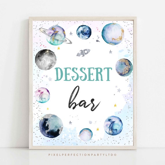 Outer Space Dessert Bar Party Sign Outer Space Galaxy Treat Bar Sign ...