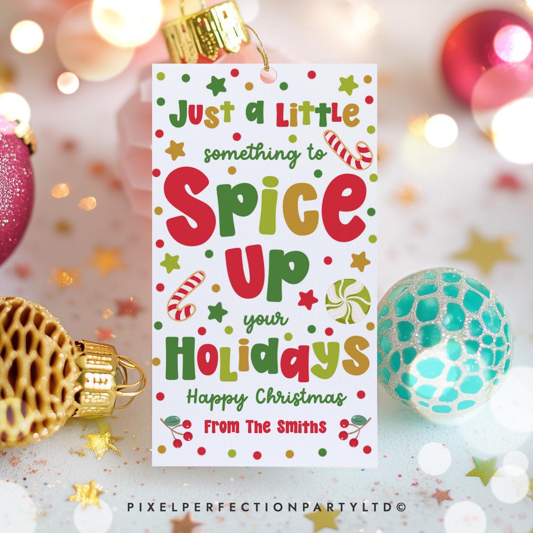 Editable Spice up Your Holidays Christmas Gift Tag Spicy Treat Holiday ...