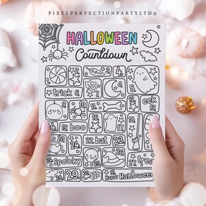 Halloween Countdown Coloring Sheet Halloween Classroom Coloring Page ...