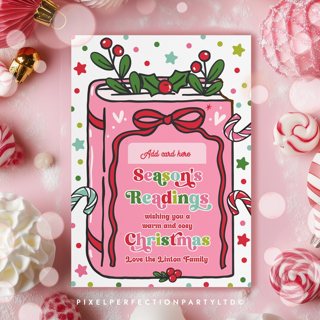 Editable Season's Readings Christmas Book Gift Card Holder Teacher ...
