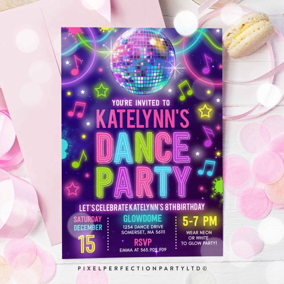Dance Party Invitations Printable Free