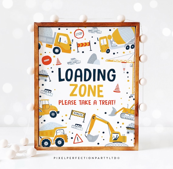 Loading Zone Construction Birthday Party Favor Sign Dump Truck Birthday ...