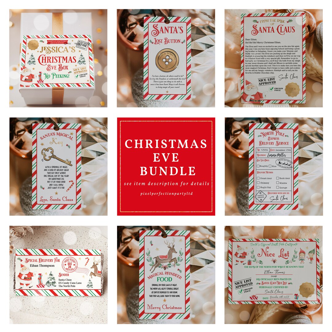 EDITABLE Christmas Eve Box Kit Letter From Santa Nice Certificate ...