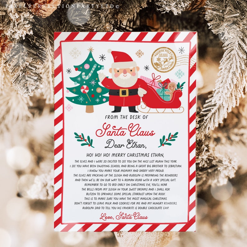 EDITABLE Official Letter From Santa Claus Letter From the Desk of Santa ...