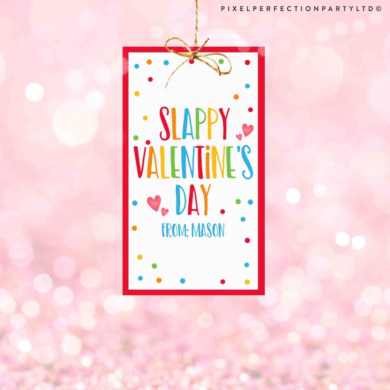 Editable Slap Bracelet Valentine's Day Gift Tag Slappy - Etsy