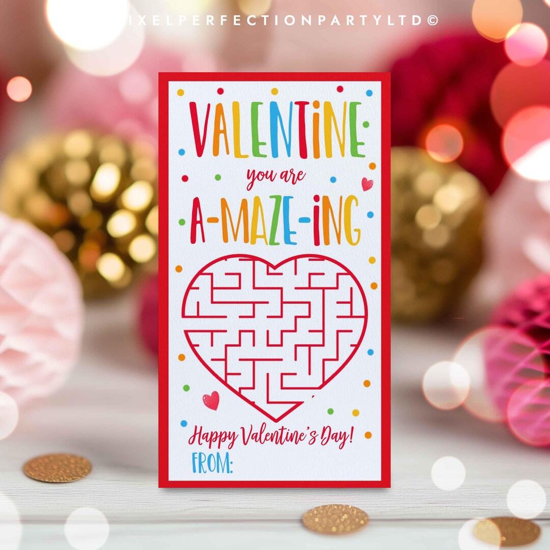 Editable Maze Valentine's Day Gift Tag Valentine You Are A-MAZE-ING ...