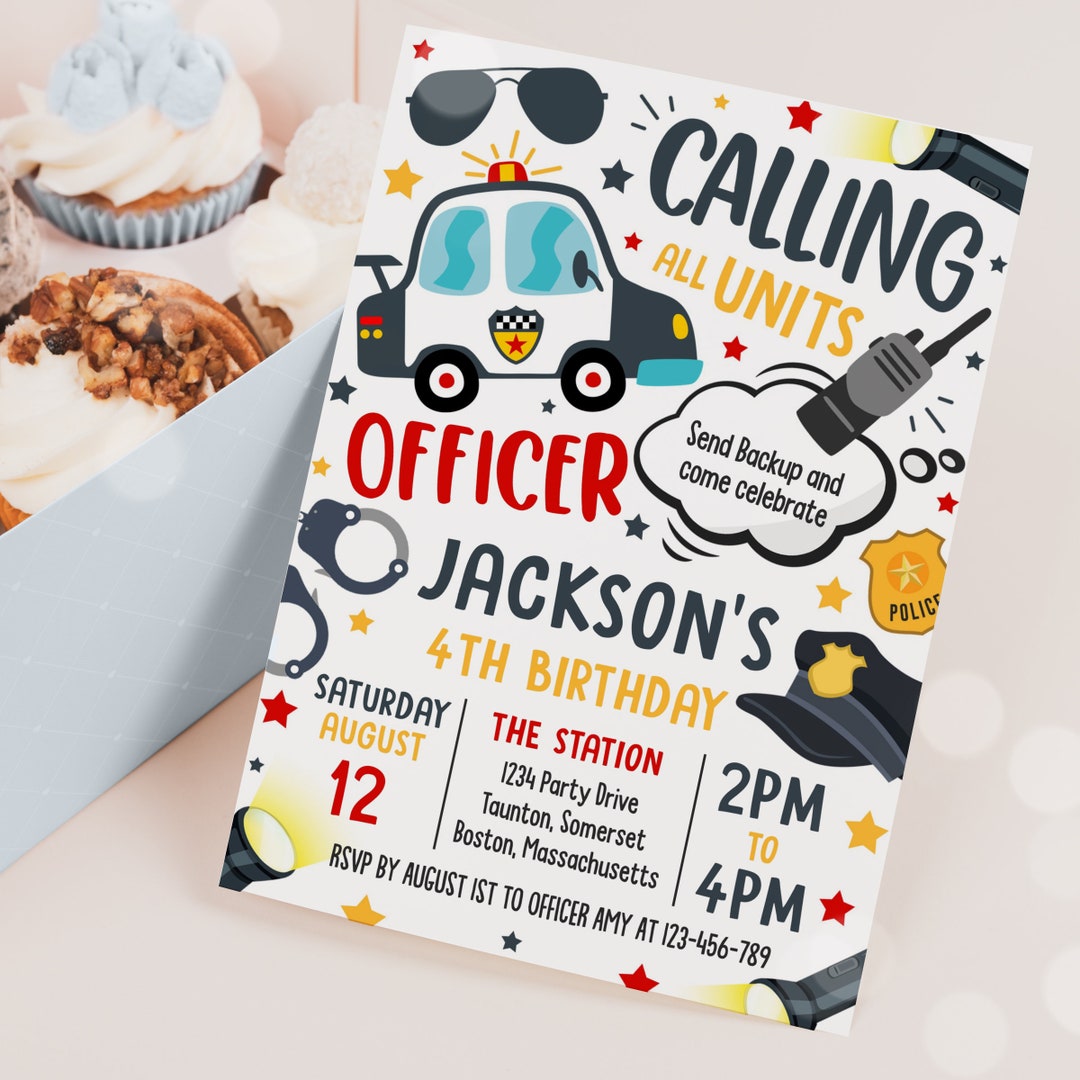 Editable Police Invitation Police Birthday Invitation Police - Etsy