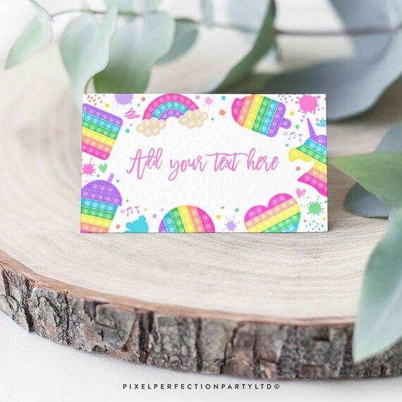 Editable Pop It Birthday Party Food Labels Pop It Birthday Party Pastel ...