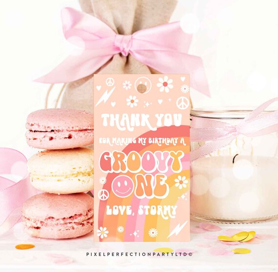Editable Groovy Birthday Party Favor Tag Groovy One Birthday Party ...