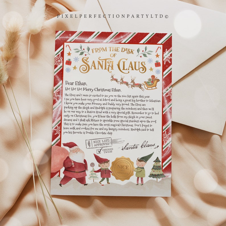 Editable Official Letter From Santa Claus and Official Nice List ...