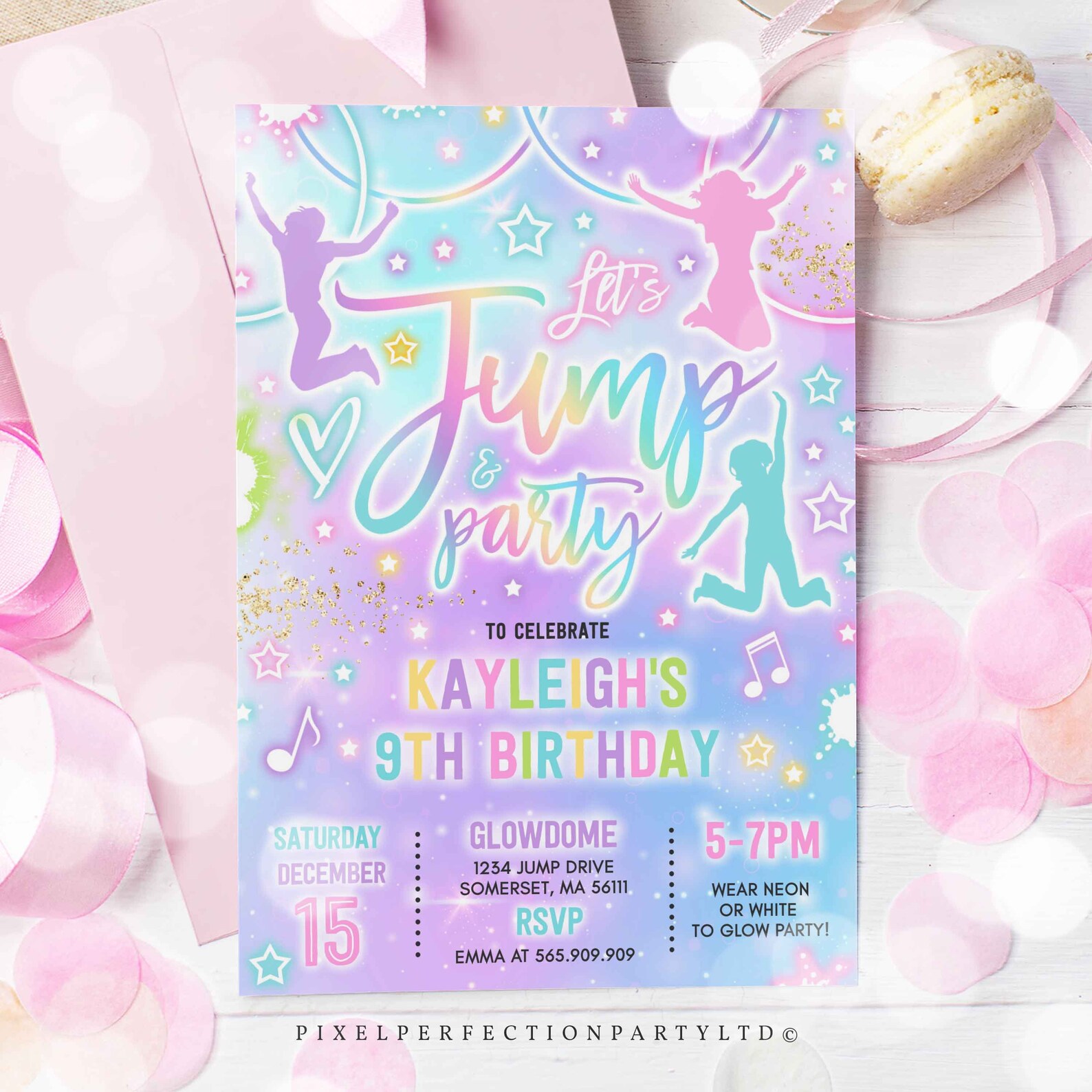 Editable Jump Birthday Party Invitation Tie Dye Jump Birthday - Etsy