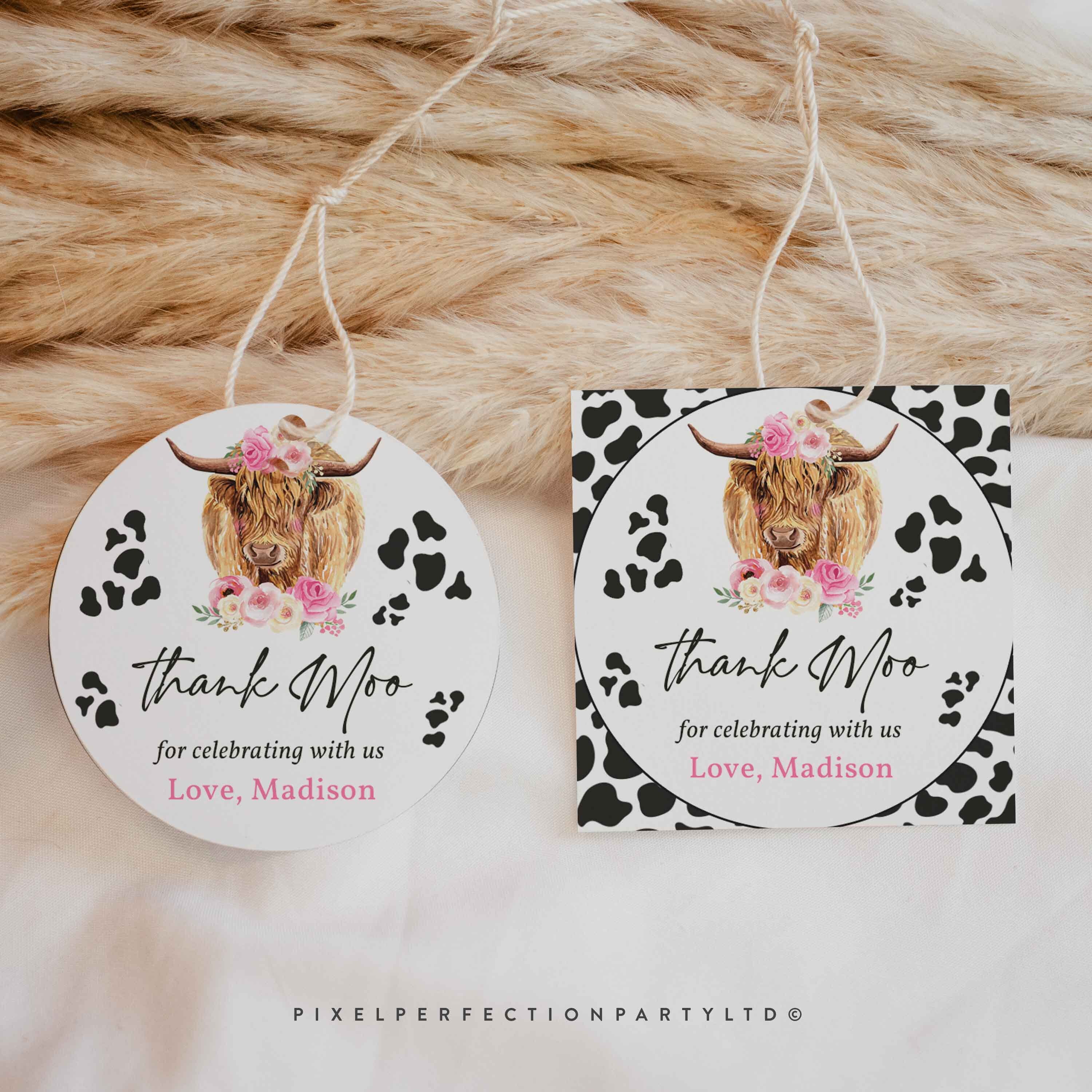 Editable Highland Cow Birthday Party Favor Tags Holy Cow - Etsy UK