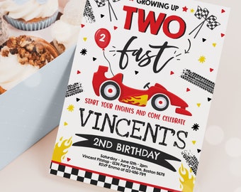 Growing up Two Fast Birthday Invitation Editable Template - Etsy
