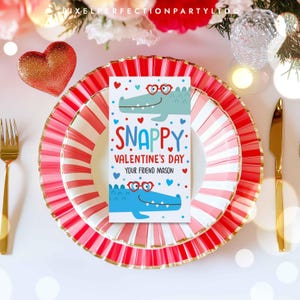 Editable Valentine Crocodile Gift Tag Snappy Valentine's Day Gift Tag ...
