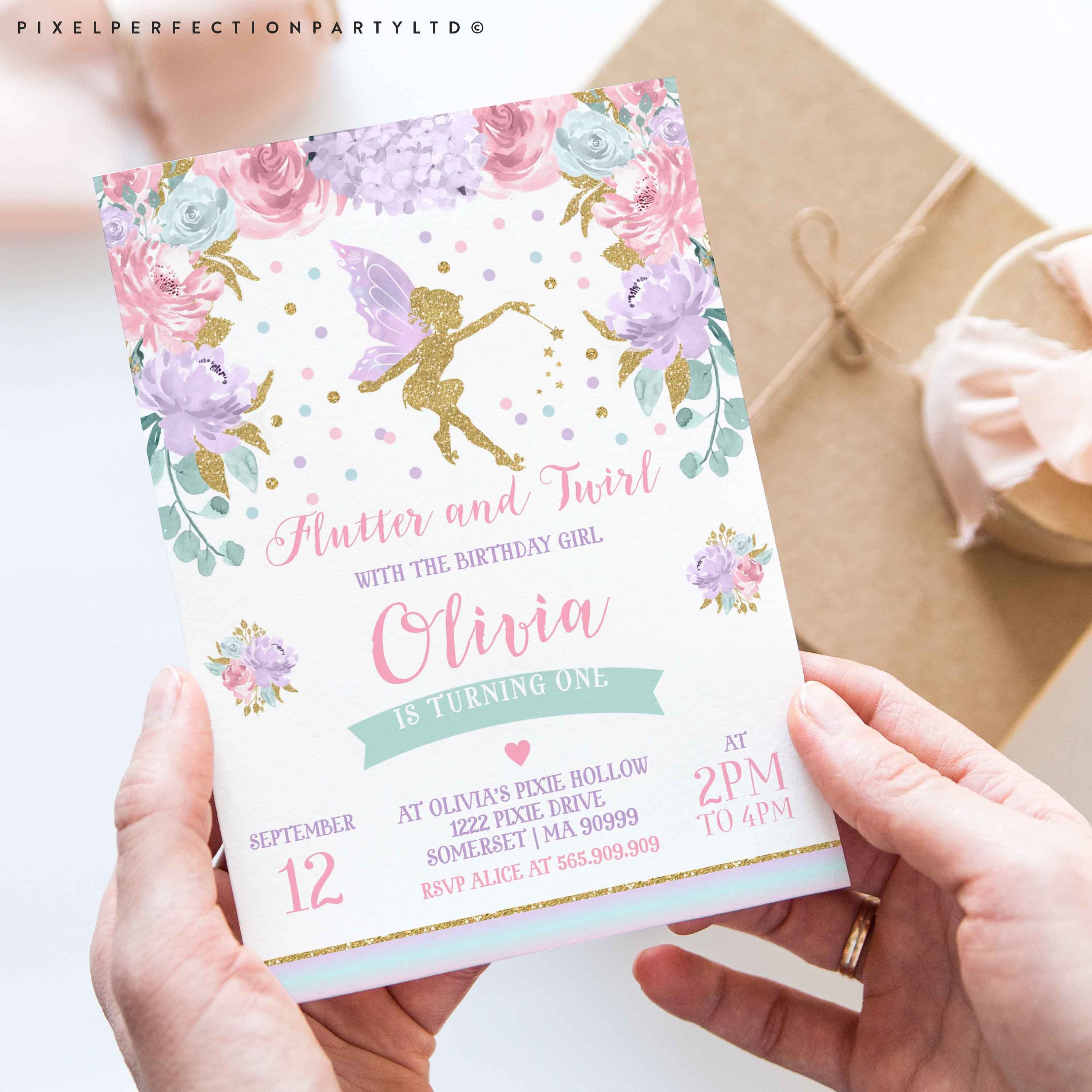 Fairy Invitation Fairy Birthday Invitation Whimsical Enchanted | Etsy