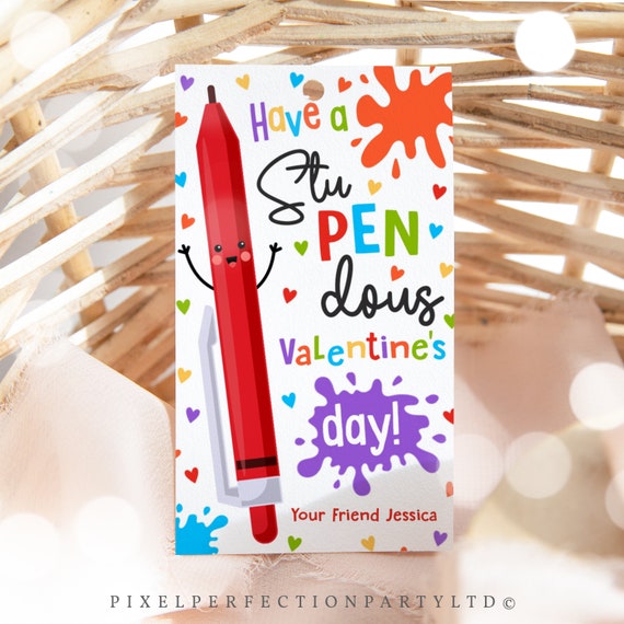 Editable Valentines Pen Gift Tag Have A StuPENdous Valentines Day Gift ...