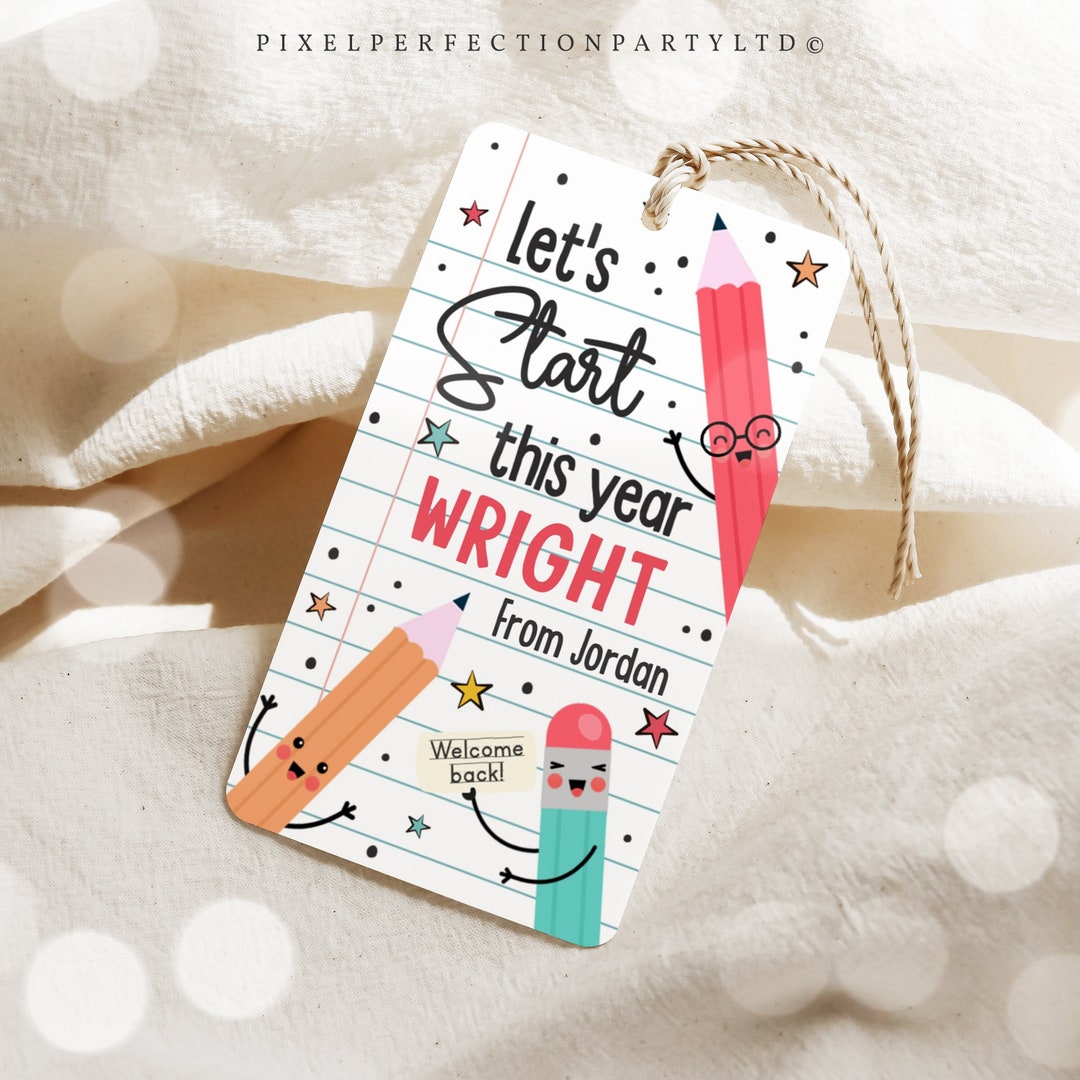 Editable Back to School Gift Tag Let's Start This Year - Etsy