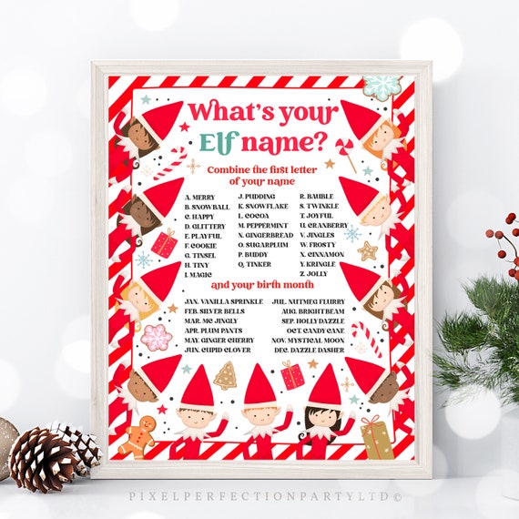 What's your Elf Name Game Christmas Elf Name Game Christmas Activity ...