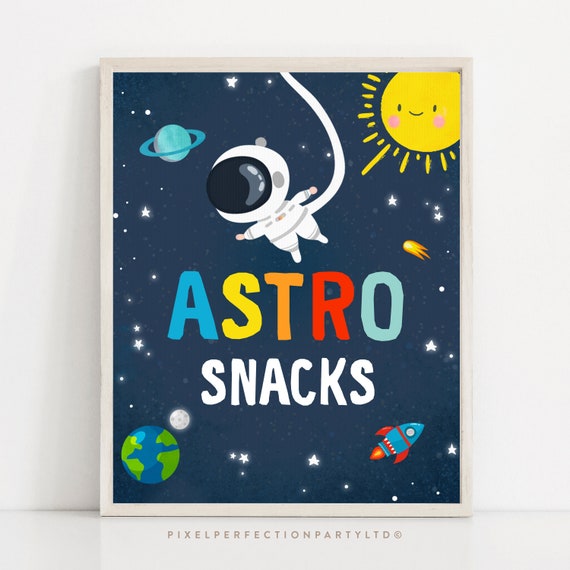 Outer Space Astro Snacks Party Sign Outer Space Food Party Sign Outer ...