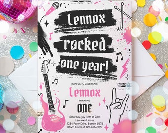 Rock and Roll 1st Birthday Party Rocked One Year 1st Birthday Punk Rock ...